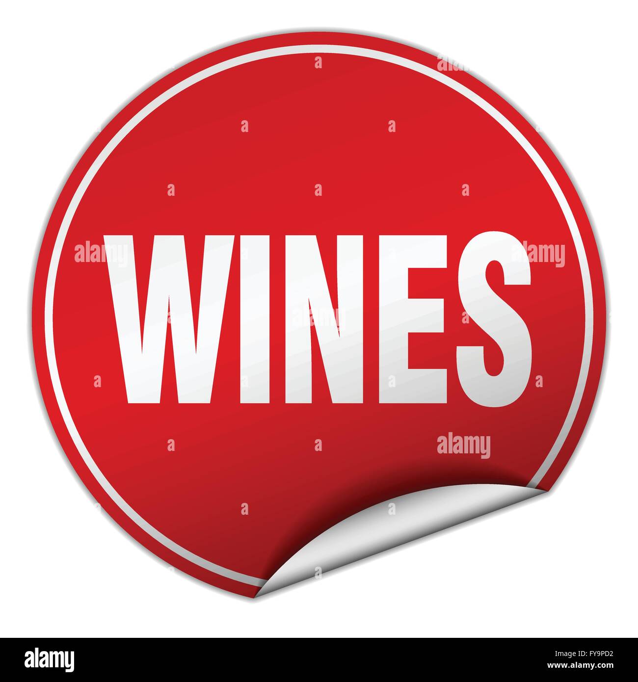 wines round red sticker isolated on white Stock Vector Image & Art - Alamy