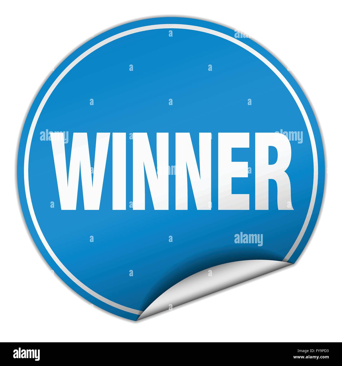 winner round blue sticker isolated on white Stock Vector Image & Art ...