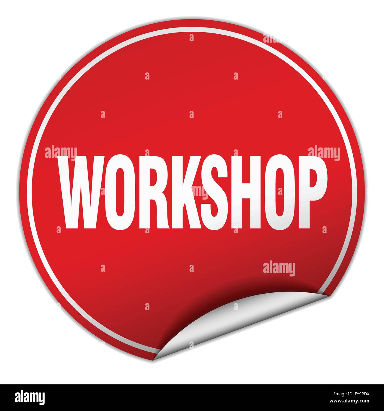 workshop round red sticker isolated on white Stock Vector Image & Art ...