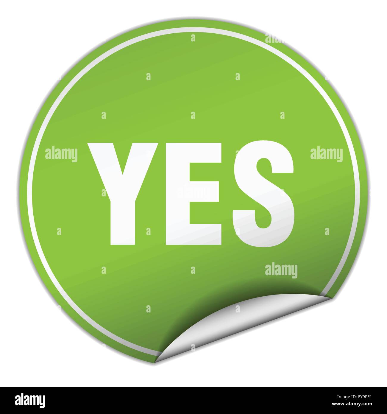 yes round green sticker isolated on white Stock Vector Image & Art - Alamy