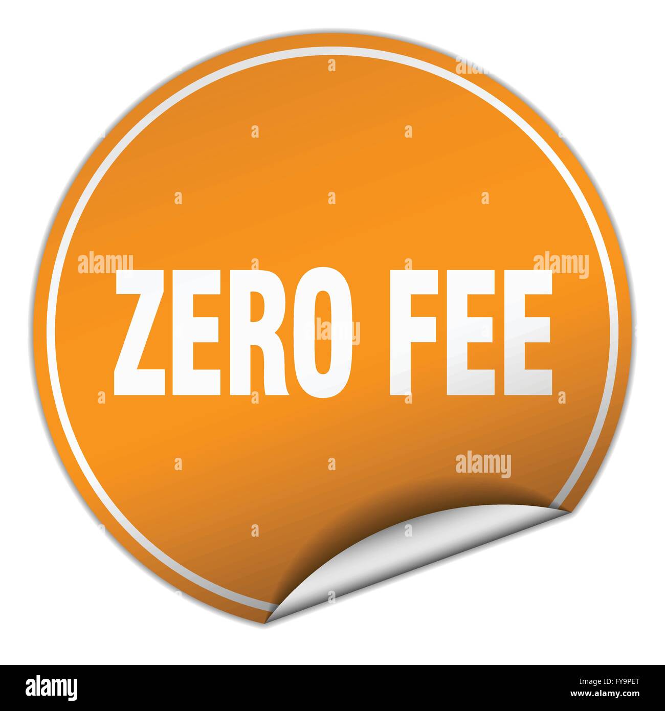 zero fee round orange sticker isolated on white Stock Vector Image ...