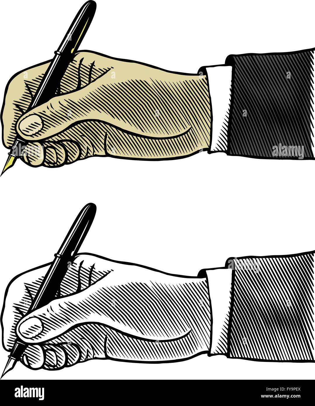 Writing hand etching hi-res stock photography and images - Alamy