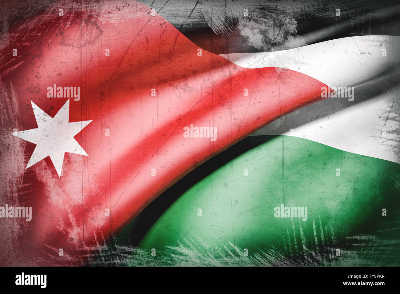 3d rendering of a Jordan flag Stock Photo - Alamy