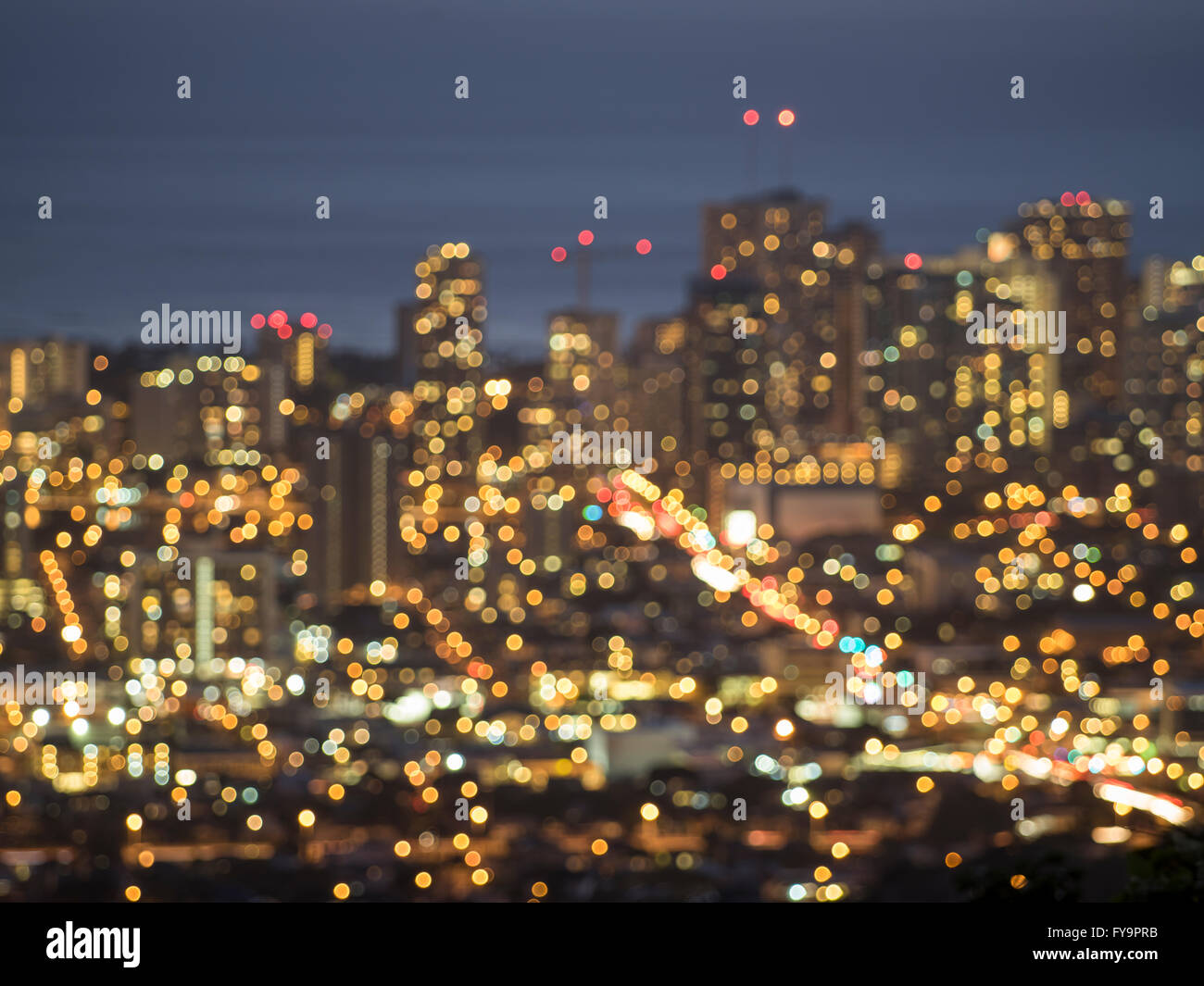 City lights of honolulu hi-res stock photography and images - Alamy