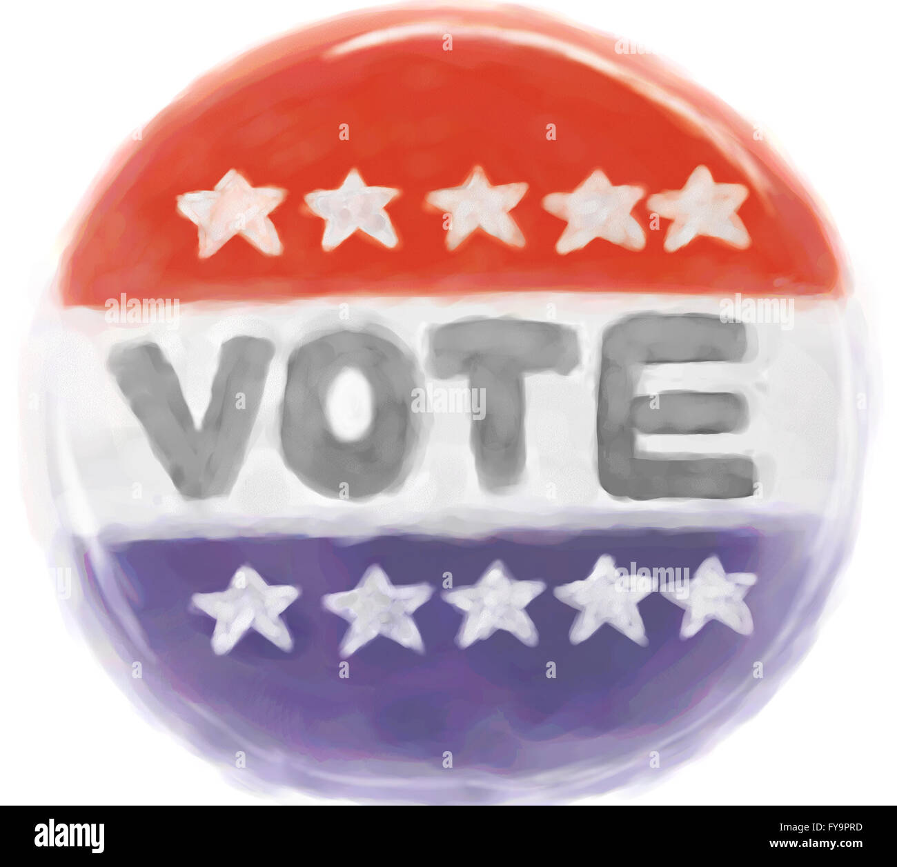 Vote badge. Hand drawn illustration Stock Photo - Alamy