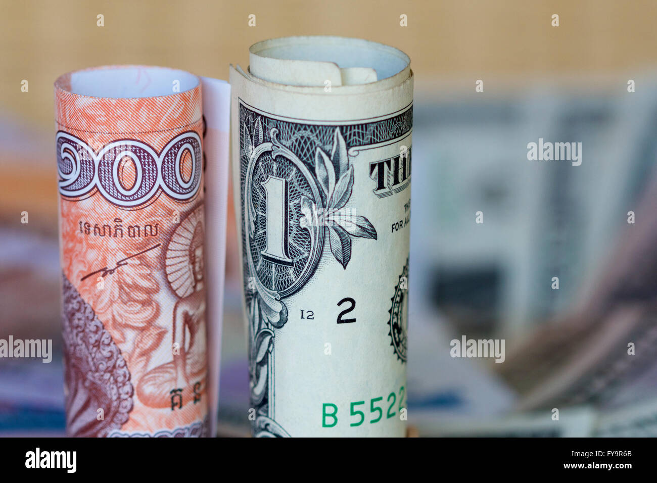 Cambodian money 100 riel currency hi-res stock photography and images ...