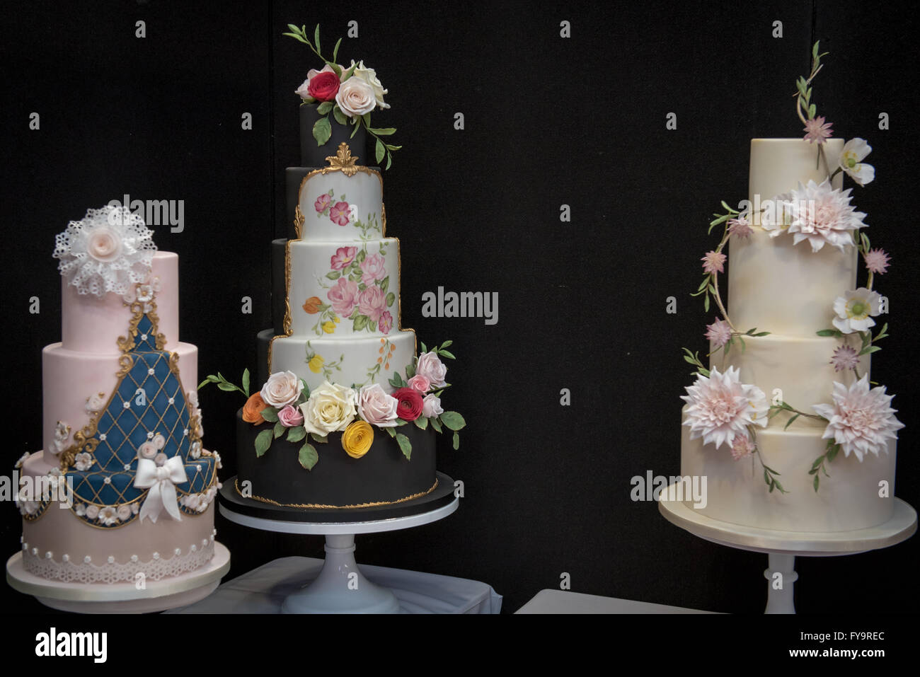 Decorative floral wedding and birthday cakes at Cake International ...