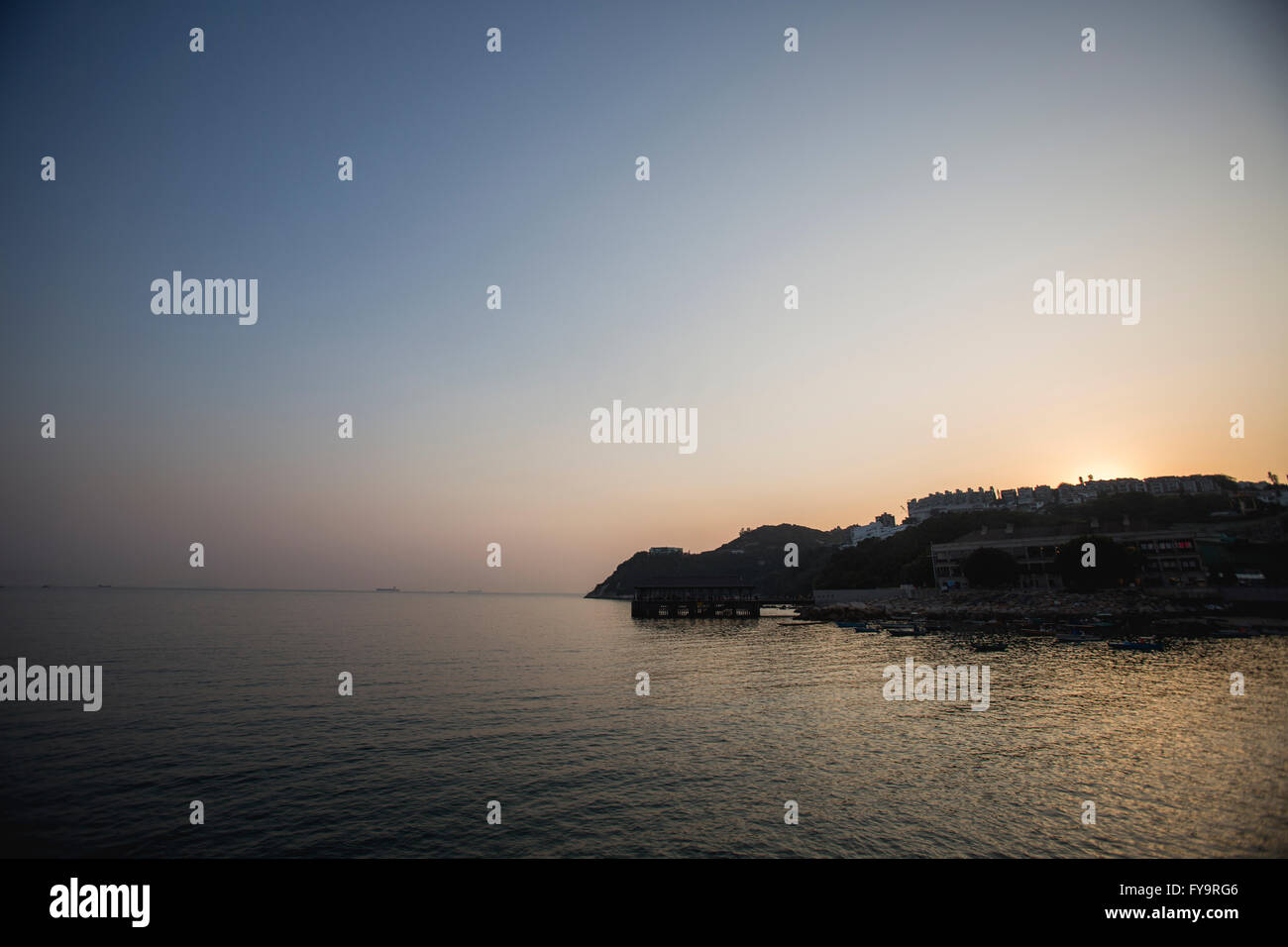 Sunset from the Stanley promenade - Hong Kong Island Stock Photo - Alamy
