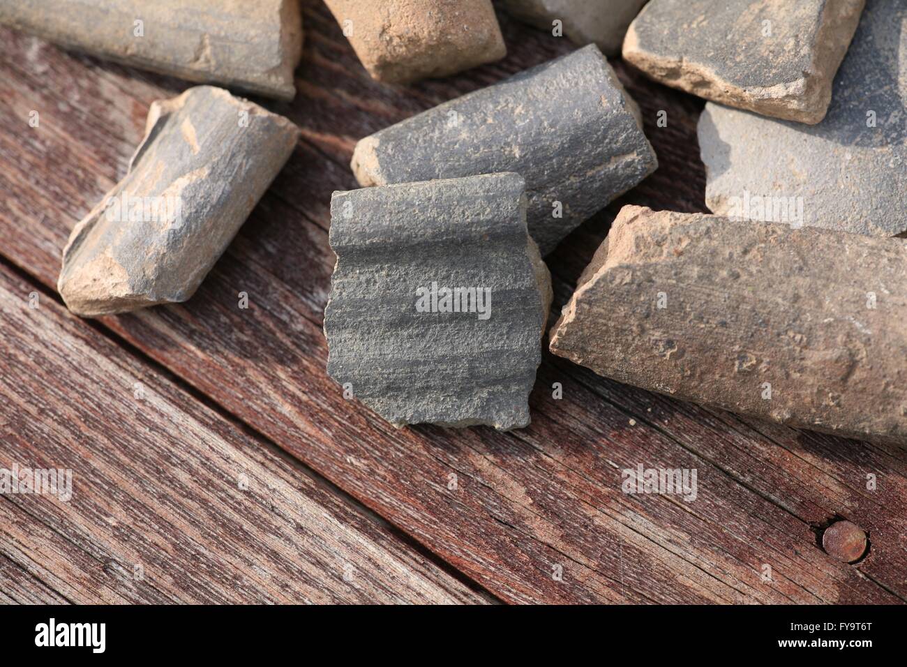 medieval pottery fragments Stock Photo - Alamy