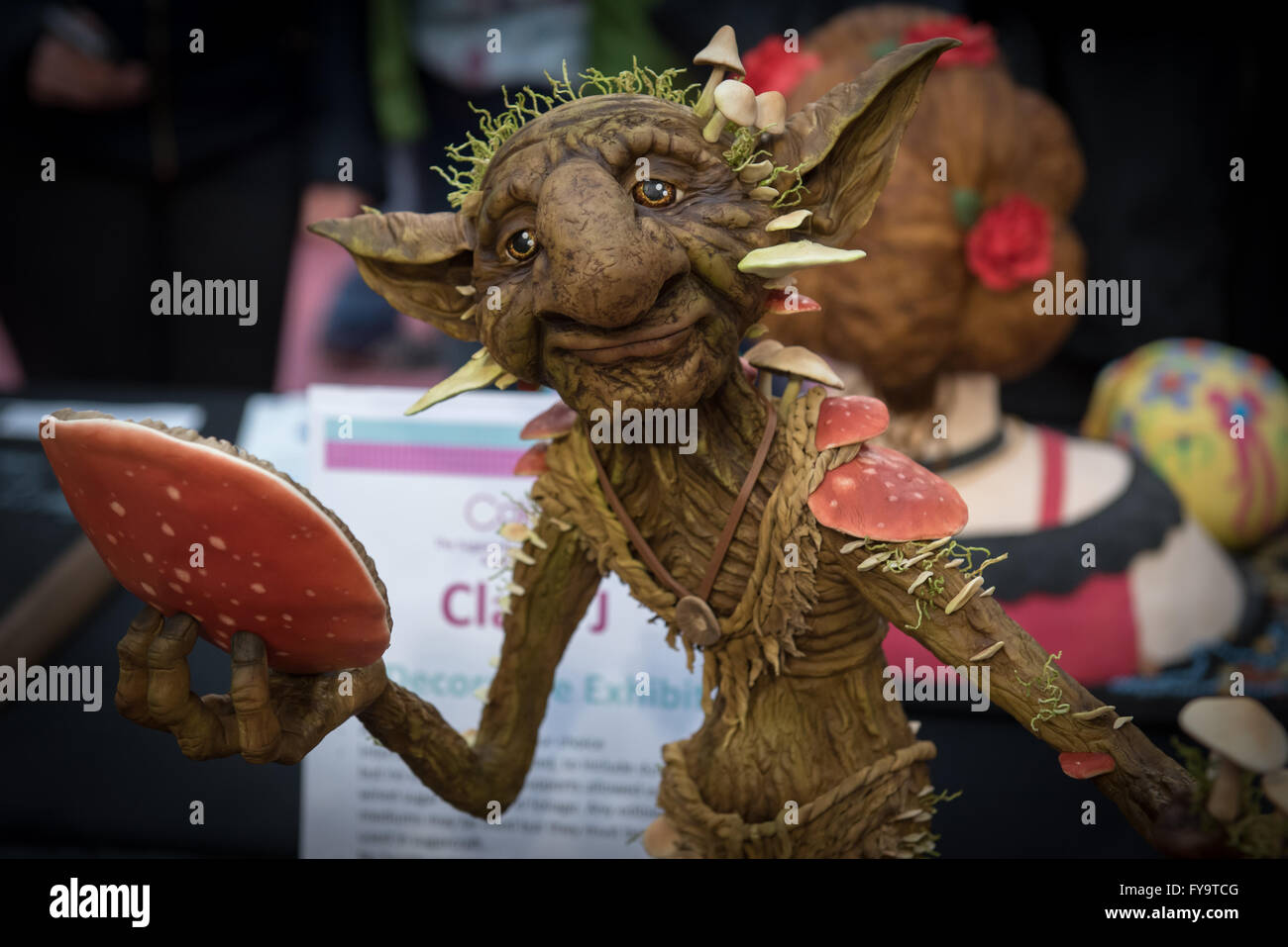 Woodland troll elf inspired edible cake decor at Cake International ...