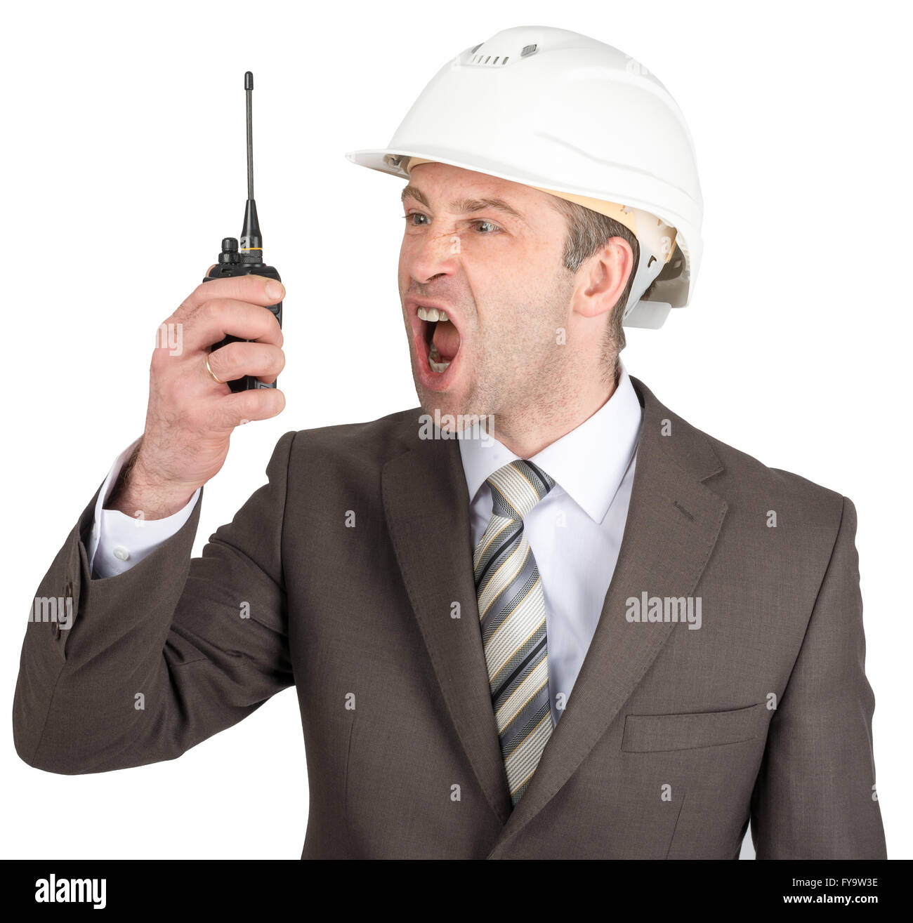 Business man walkie talkie communication hi-res stock photography and ...