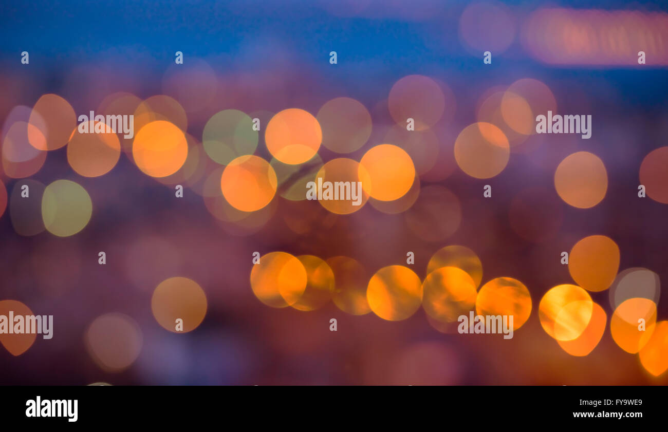 blue abstract defocused light background for New Year's Day, panorama ...