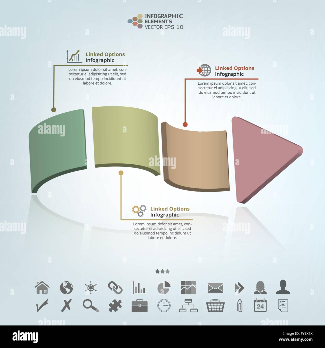 Three steps vector infographic illustration hi-res stock photography ...