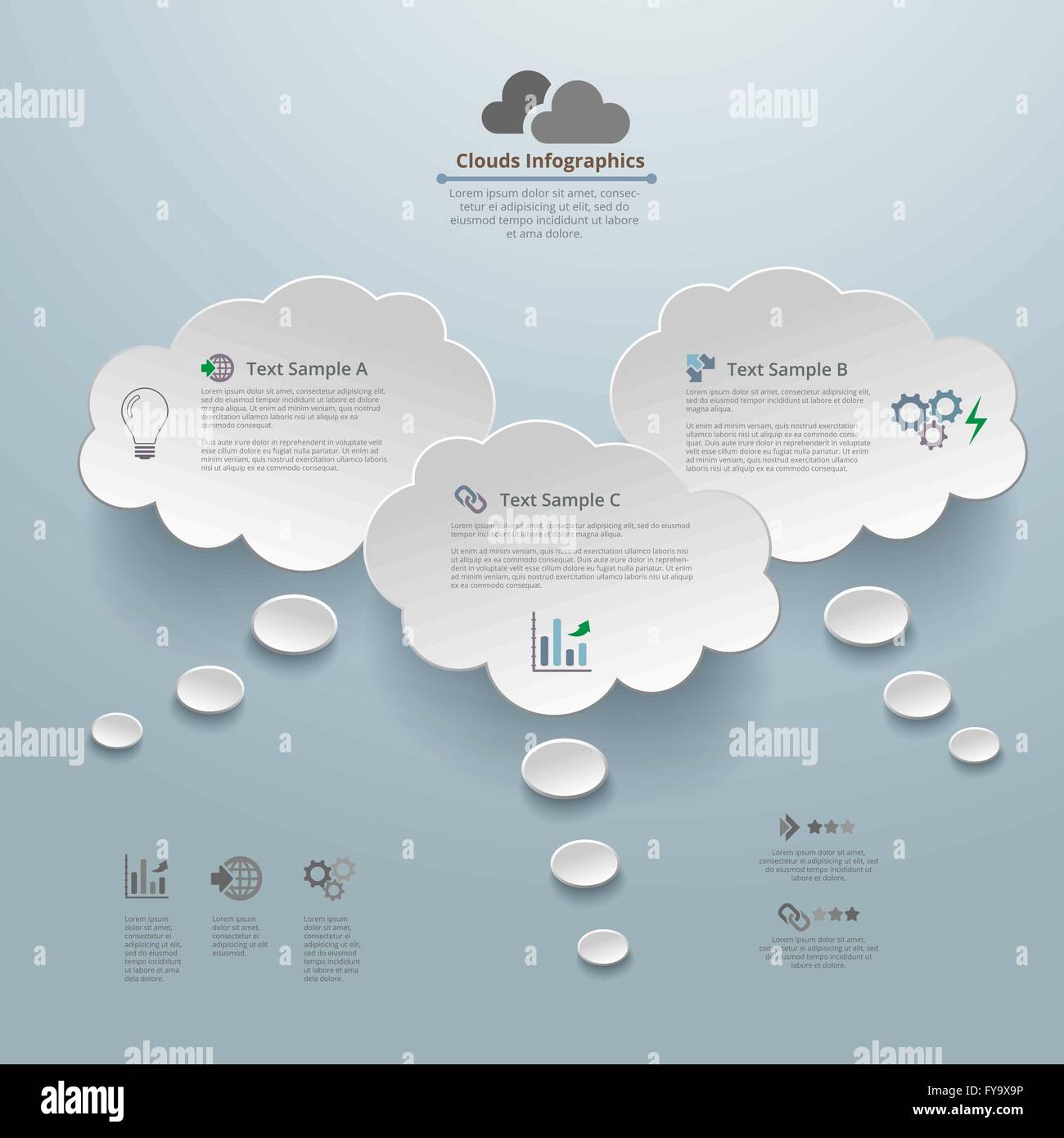 Cloud Computing and Thinking Infographic Design Stock Vector Image ...