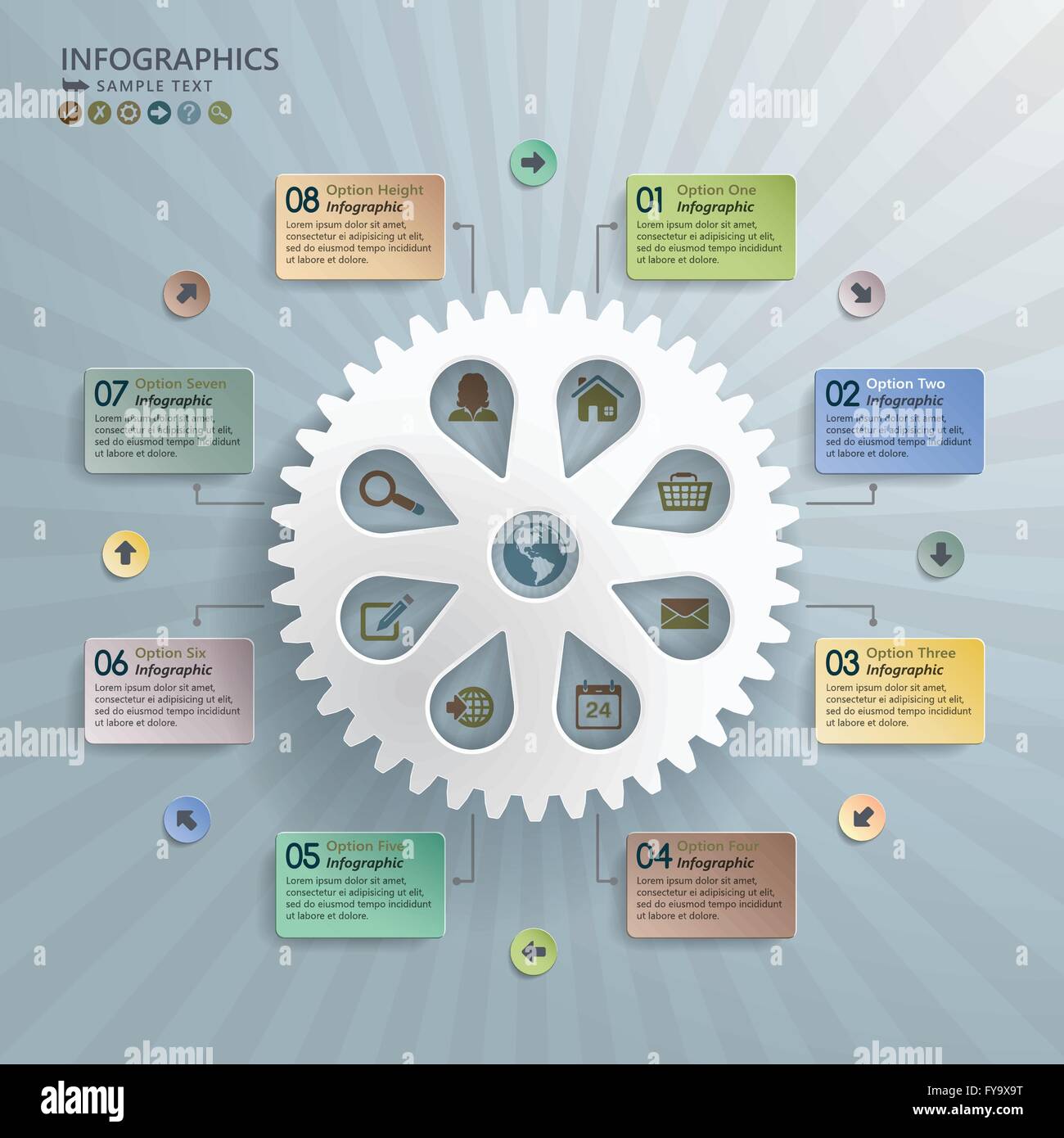 Modern infographic design with cogwheel and options Stock Vector Image ...