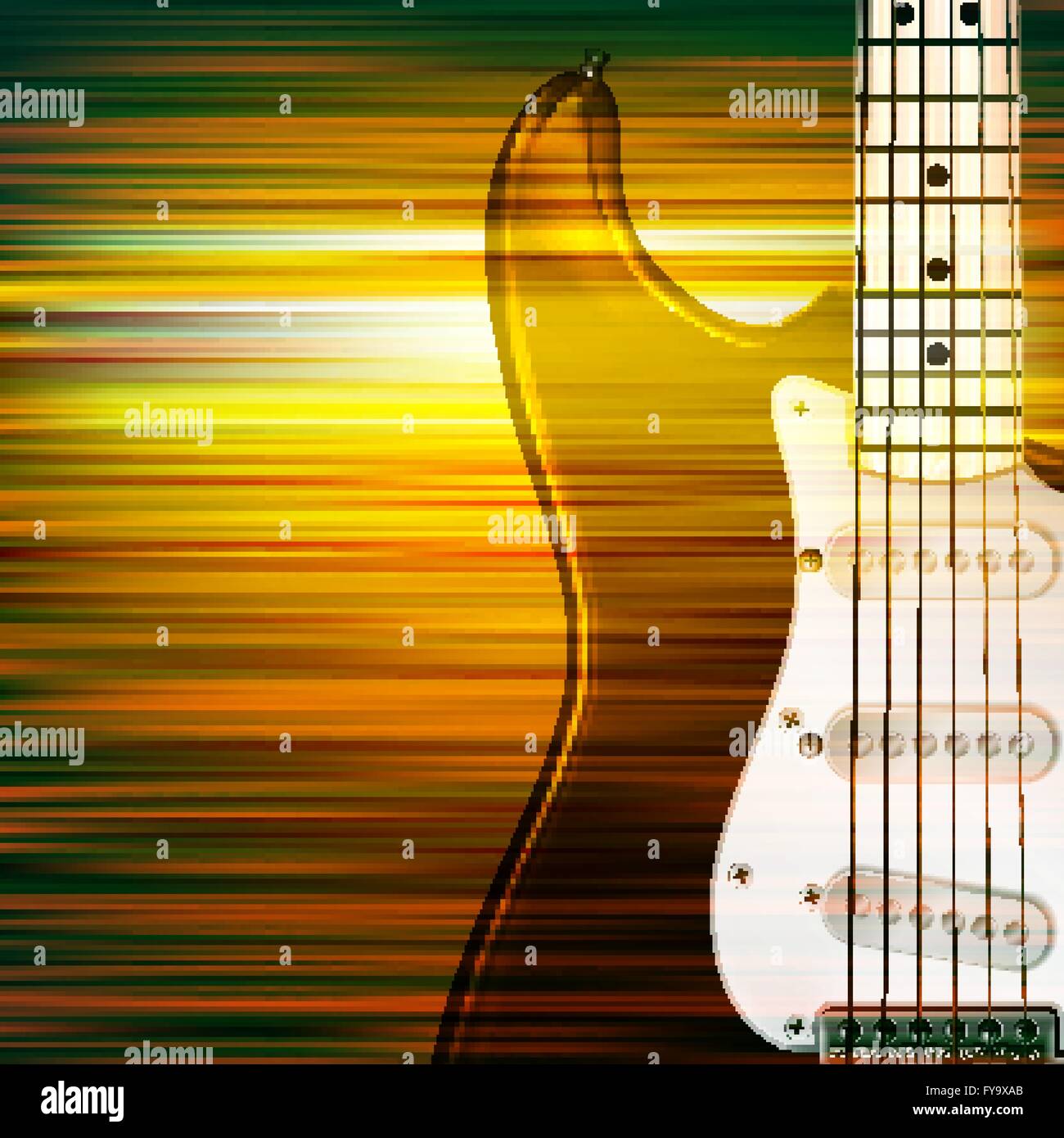 abstract green blur music background with electric guitar Stock Vector ...