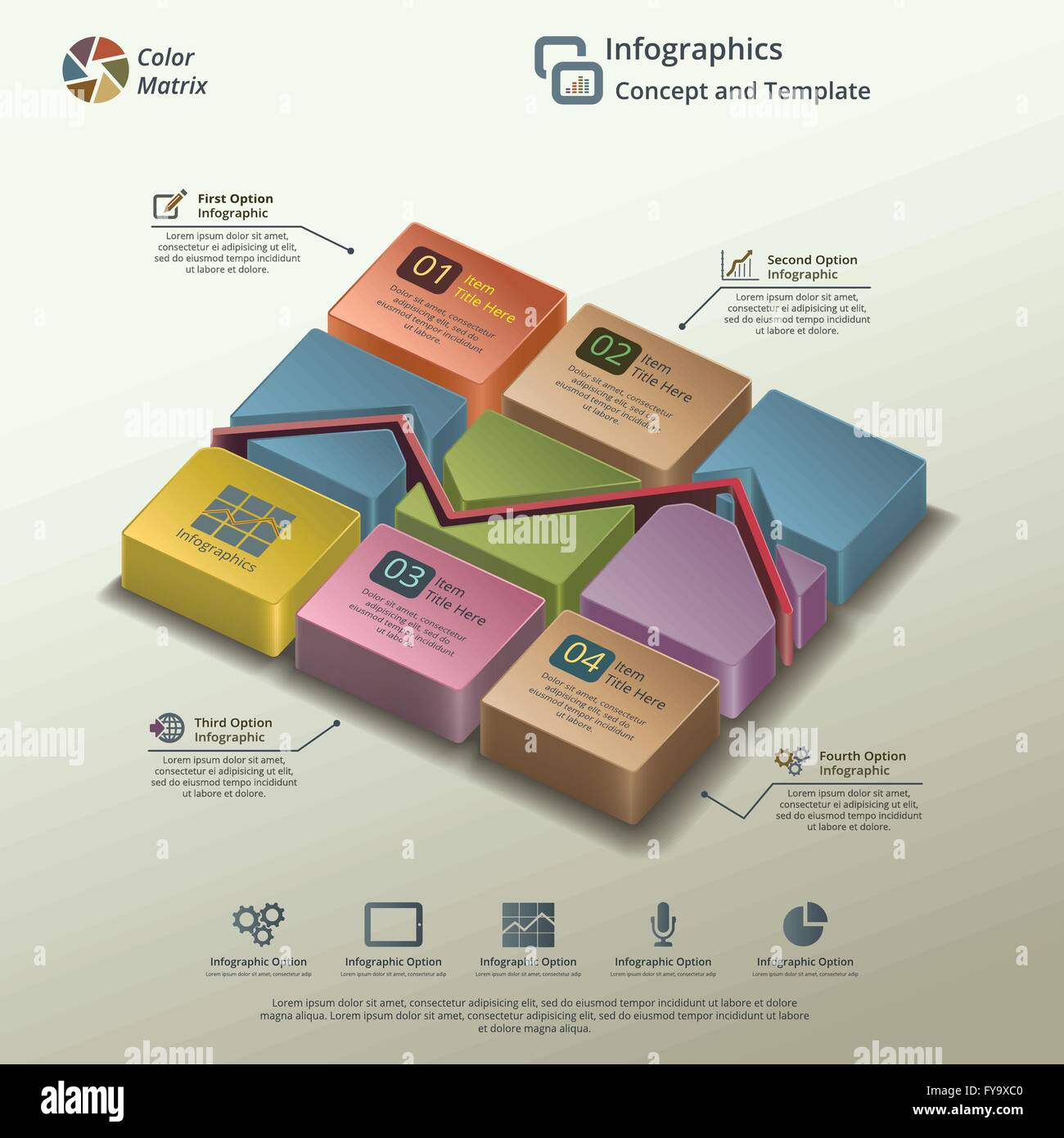 Red infographic chart hi-res stock photography and images - Alamy