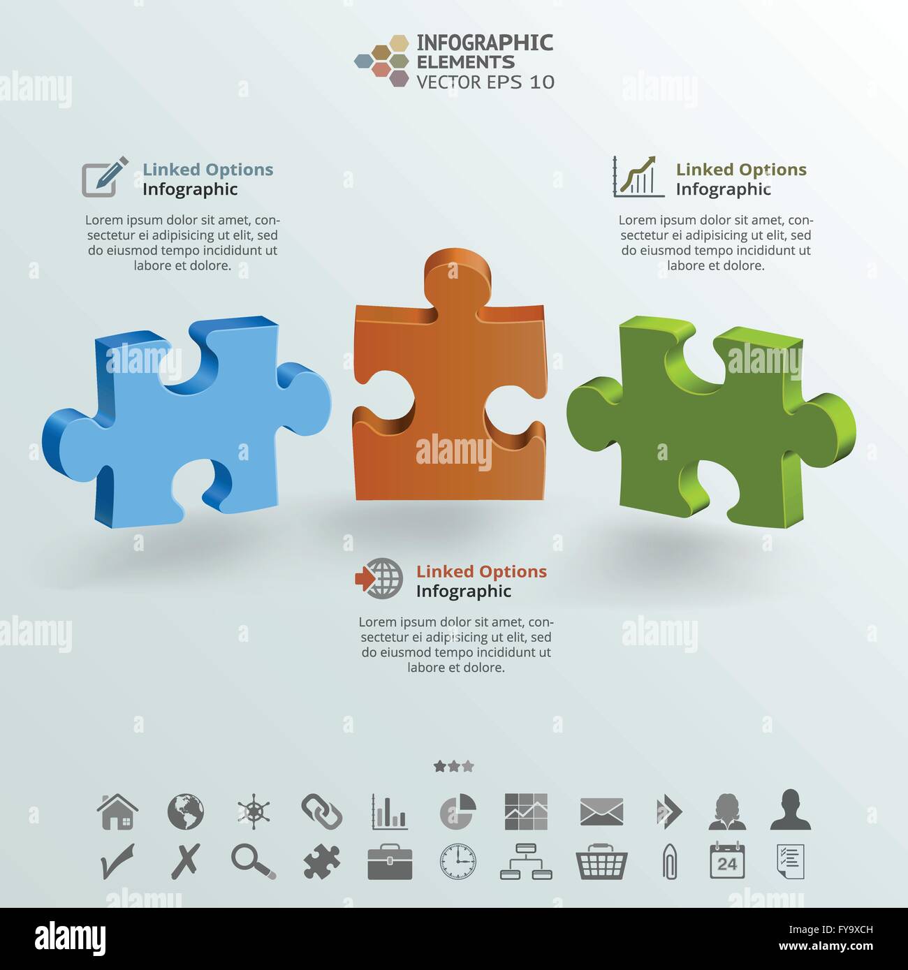 Puzzle infographic hi-res stock photography and images - Alamy