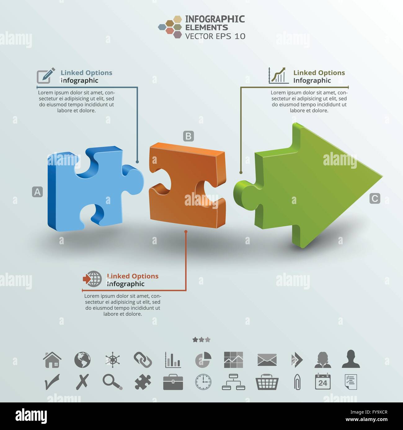 Vector puzzle infographic report Stock Vector Images - Alamy