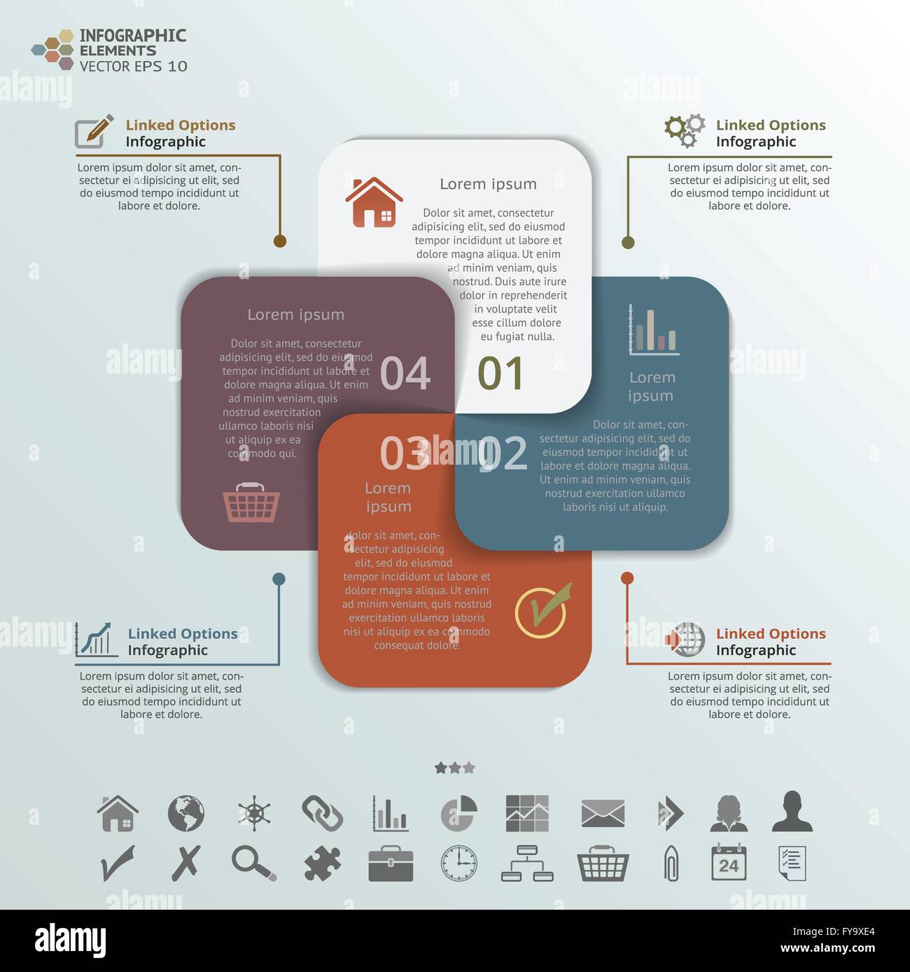 Abstract illustration of 4 options infographic elements Stock Vector ...