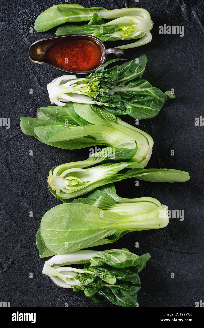 Assortment of raw bok choy Stock Photo - Alamy