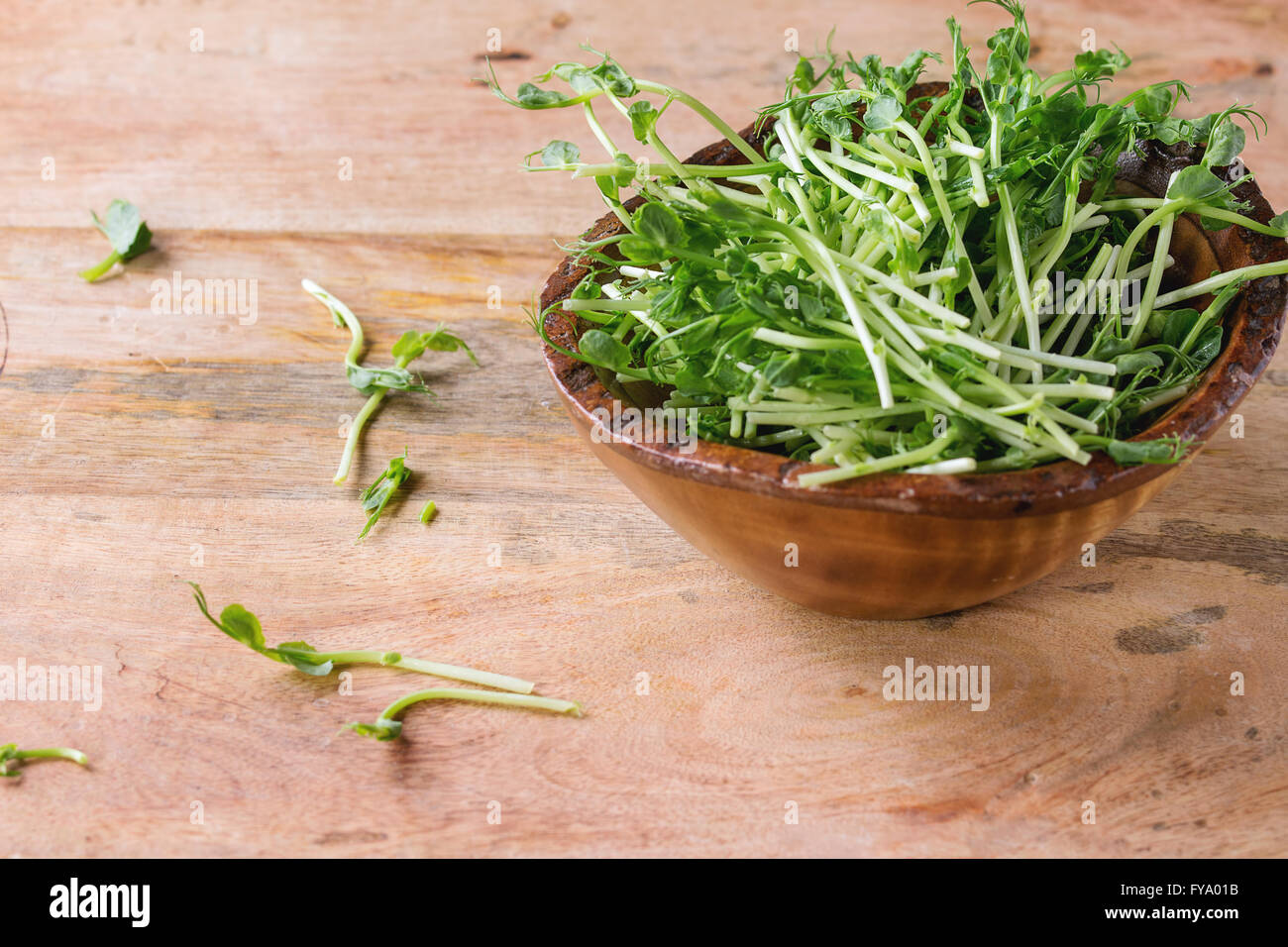 Bowl of pea sprouts Stock Photo - Alamy