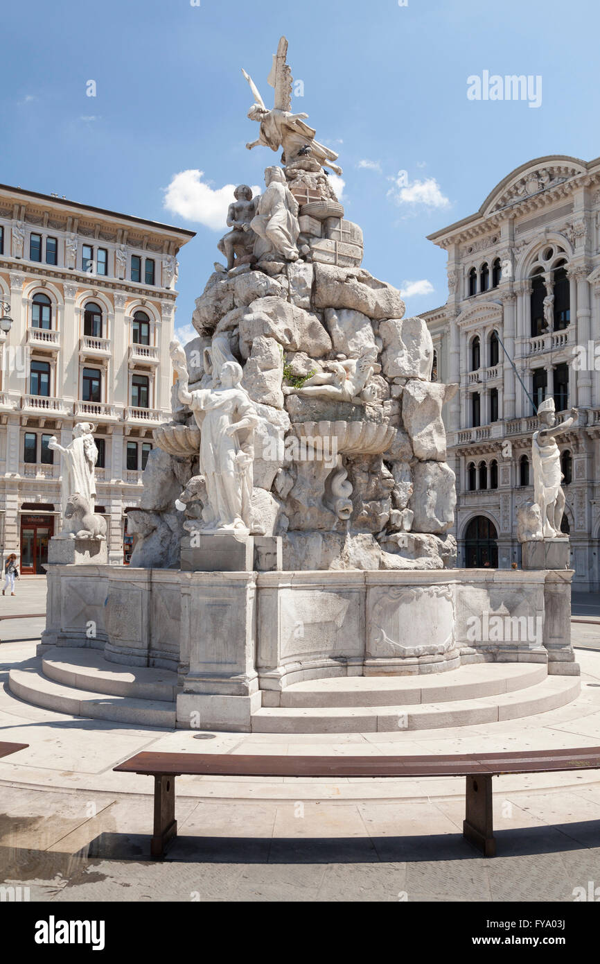 Fountain of the Four Continents, Piazza Unita d'Italia, Piazza Grande ...