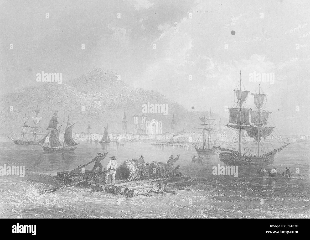 CANADA: Montreal(From St Lawrence), antique print c1836 Stock Photo - Alamy
