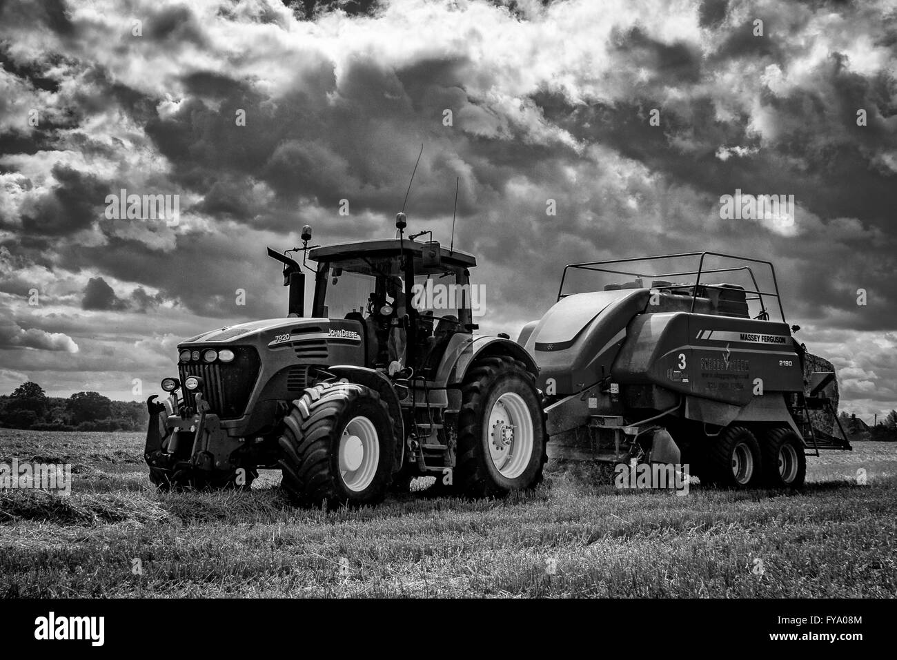 Farm, farming, countryside, Combine, Tractor Stock Photo - Alamy