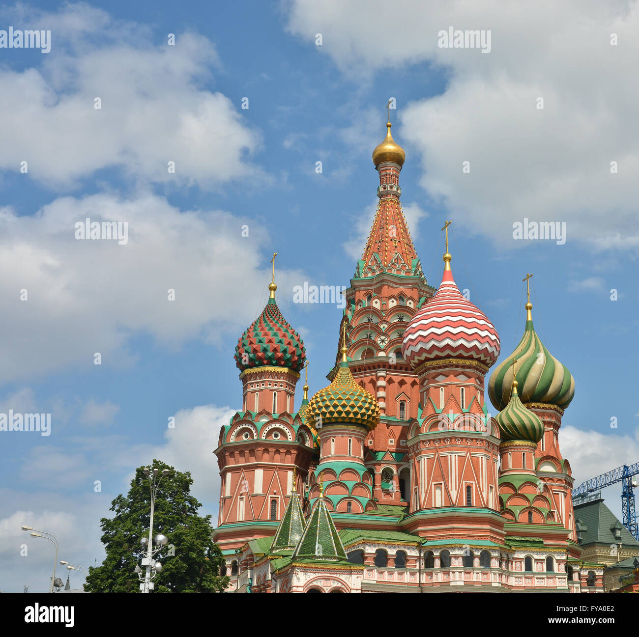 St. Basil's Cathedral on red square in Moscow. Moscow, Kremlin ...