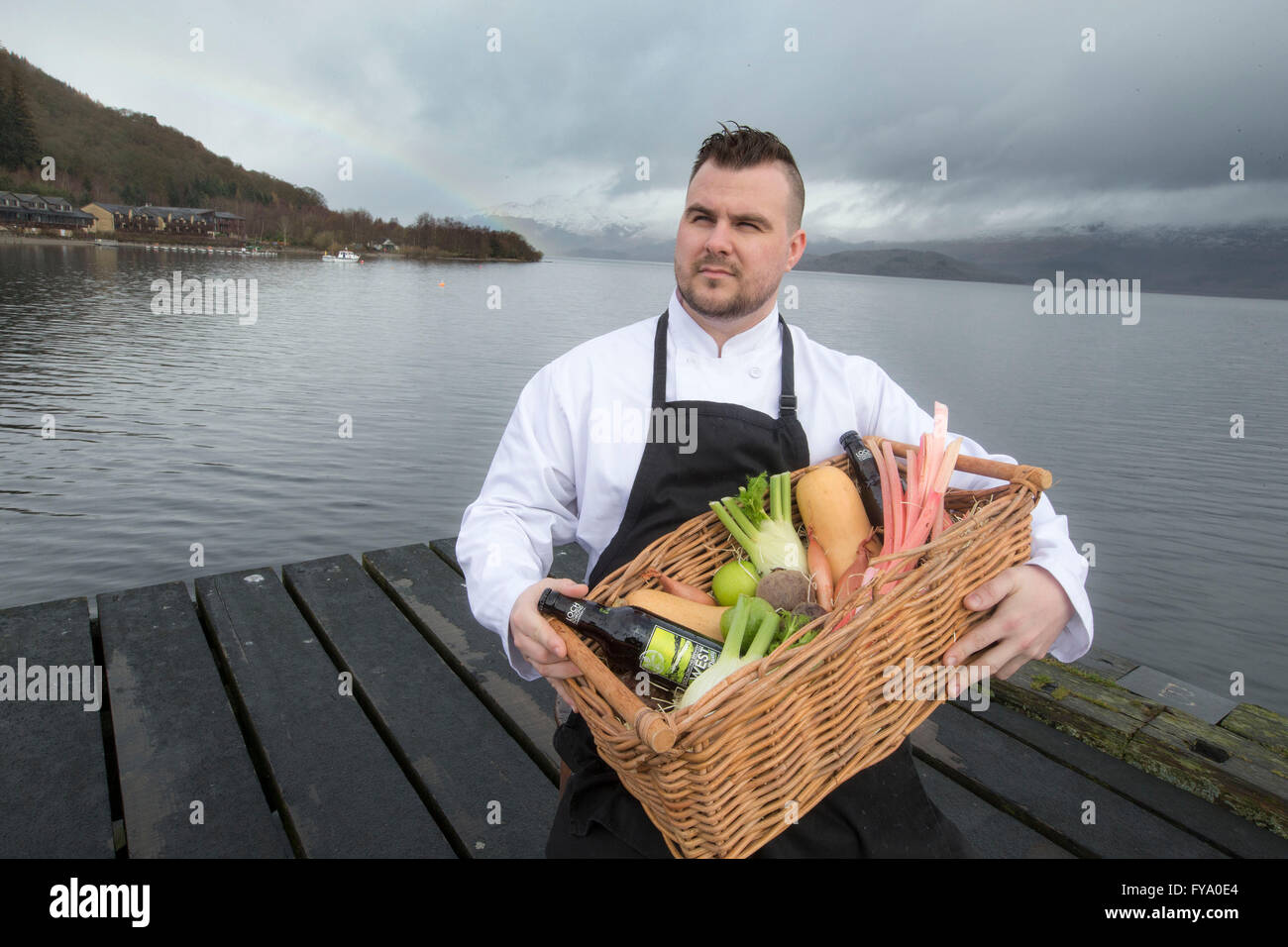 Chef on Loch Lomond side with Scottish Produce Stock Photo - Alamy
