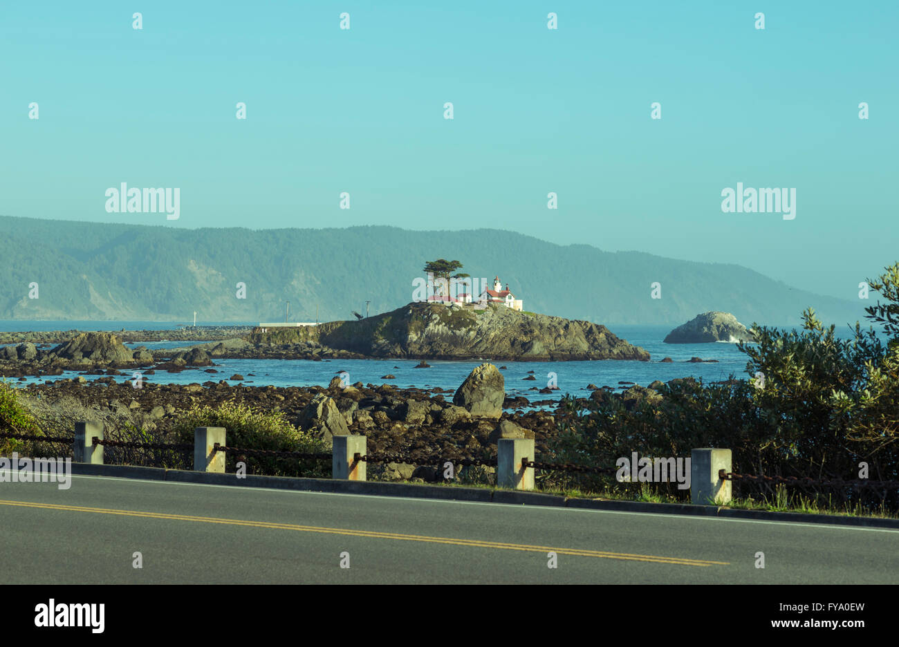 Battery Point Lighthouse, coastal view. Crescent City, California Stock ...
