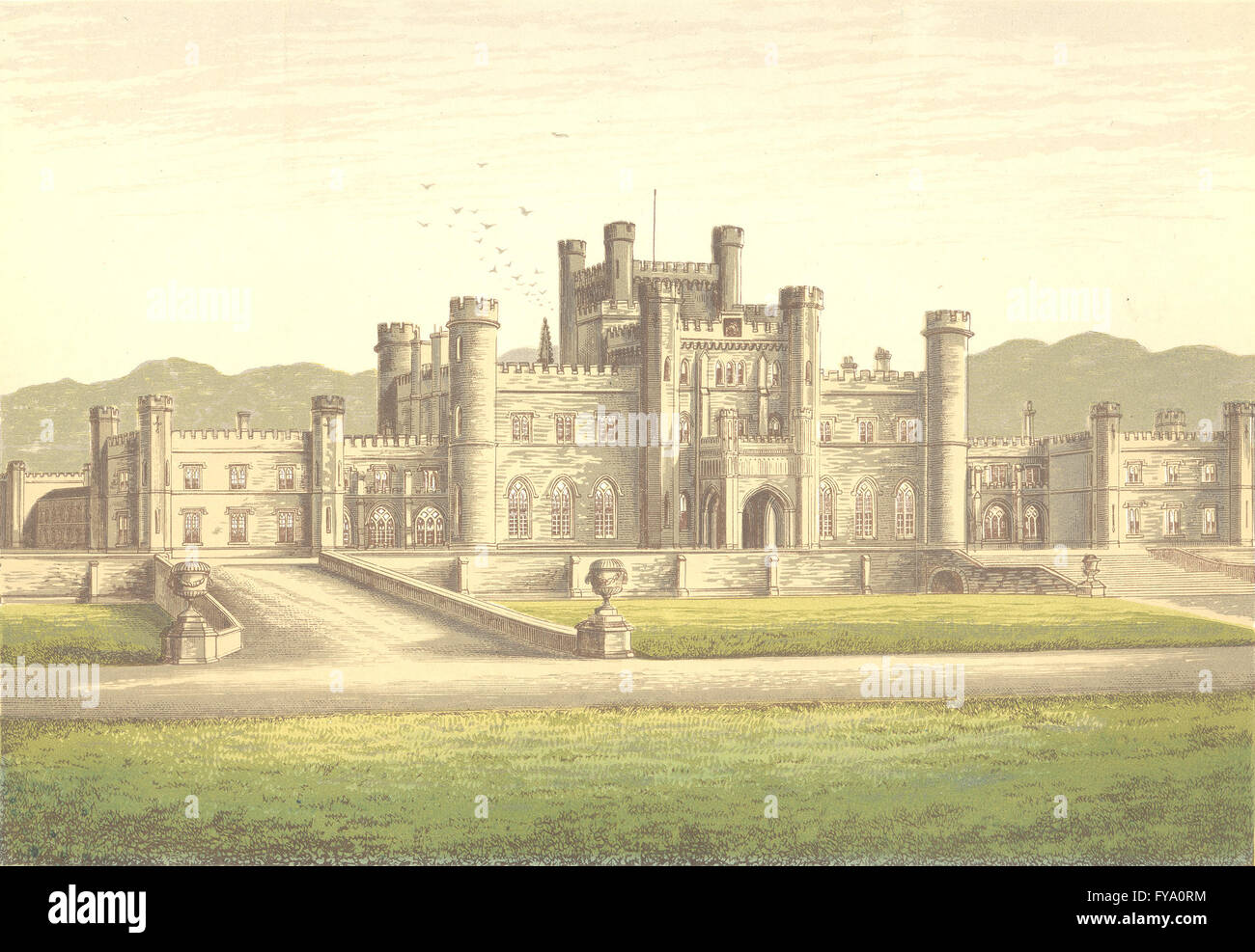 LOWTHER CASTLE, Clifton, Westmoreland (Earl of Lonsdale), antique print ...