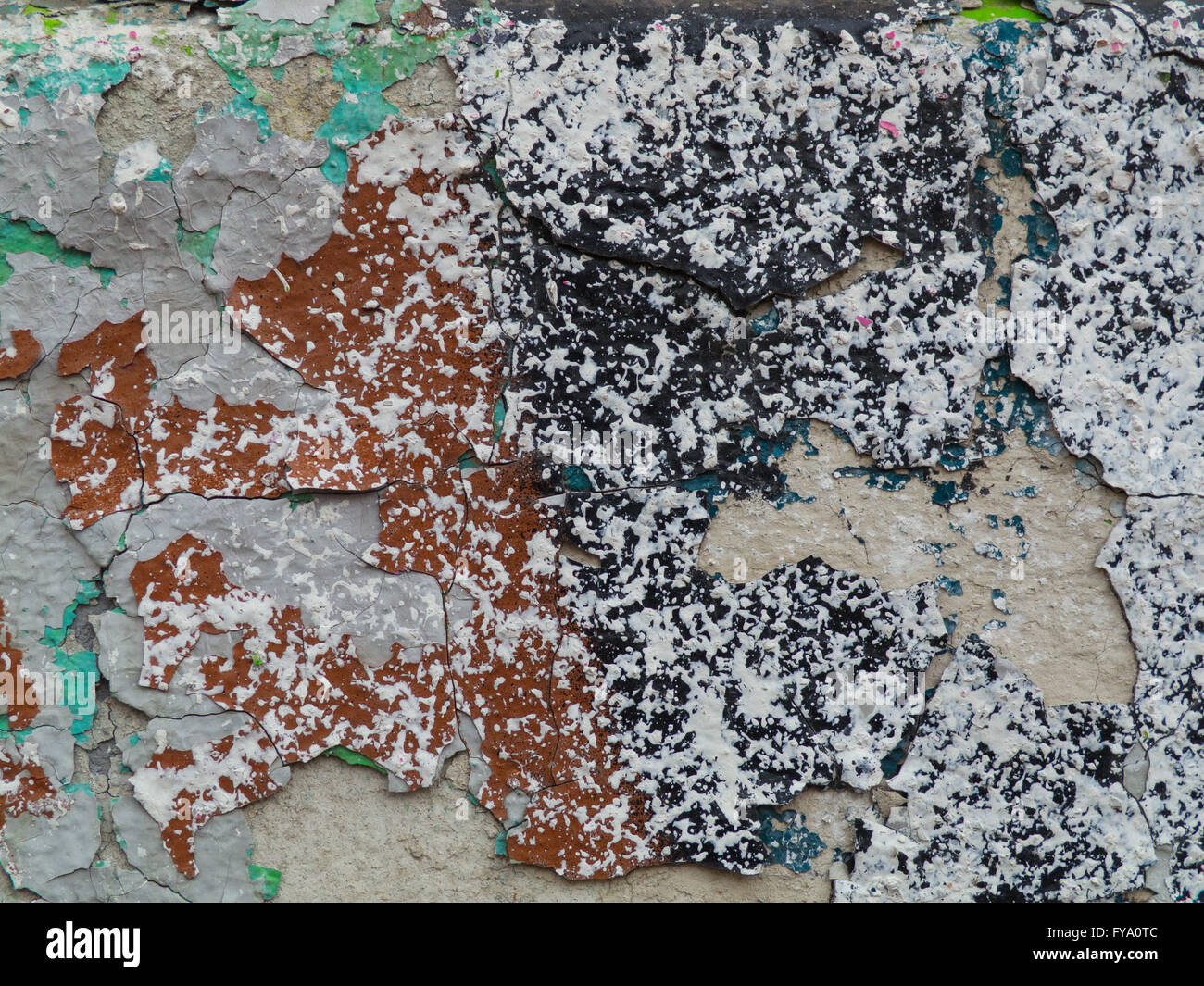 old, crumbling wall with multi-colored paint splashes Stock Photo - Alamy