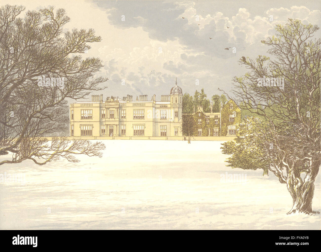 ESHTON HALL, Skipton, Yorkshire (Wilson, Baronet), antique print 1891 ...