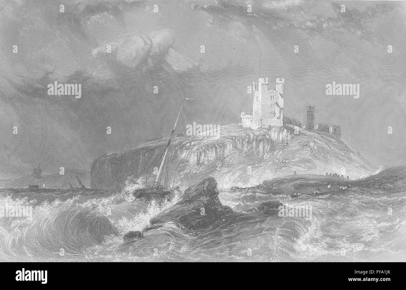 Dunstanburgh castle harbour hi-res stock photography and images - Alamy