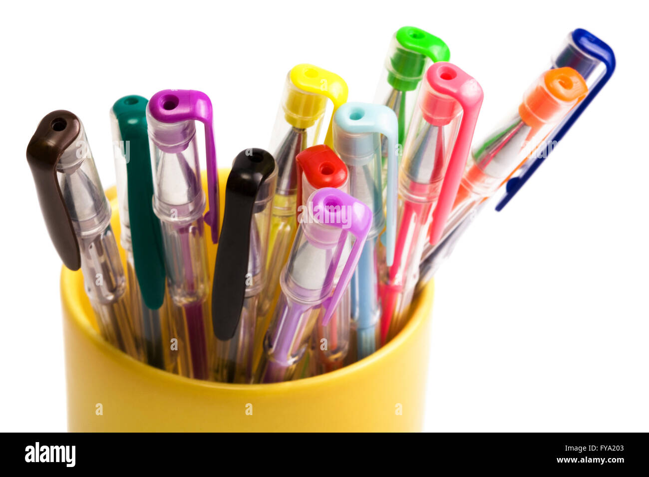 beautiful color pens on a white background Stock Photo - Alamy