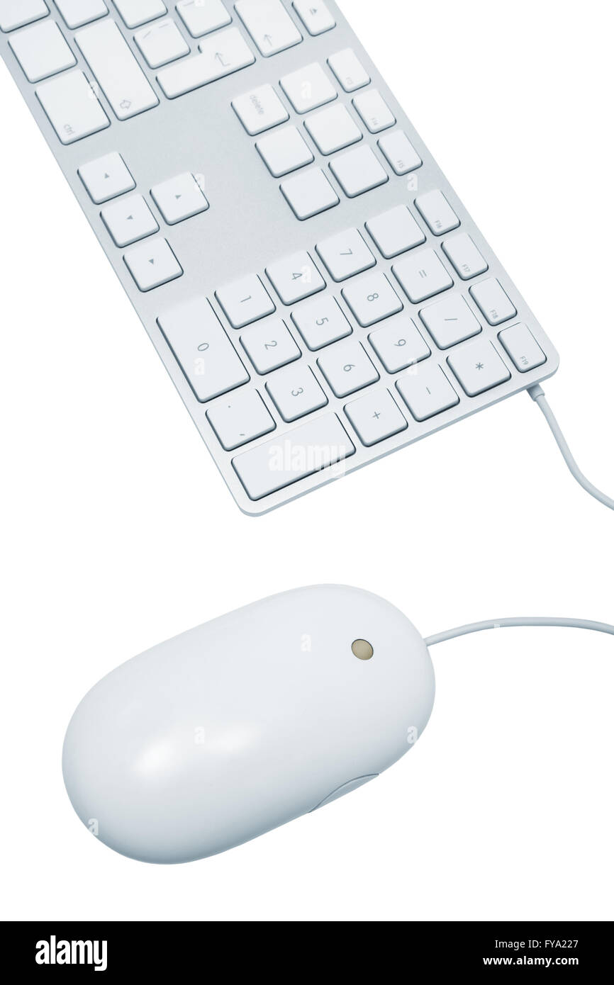 The modern keyboard and the mouse for a computer Stock Photo - Alamy