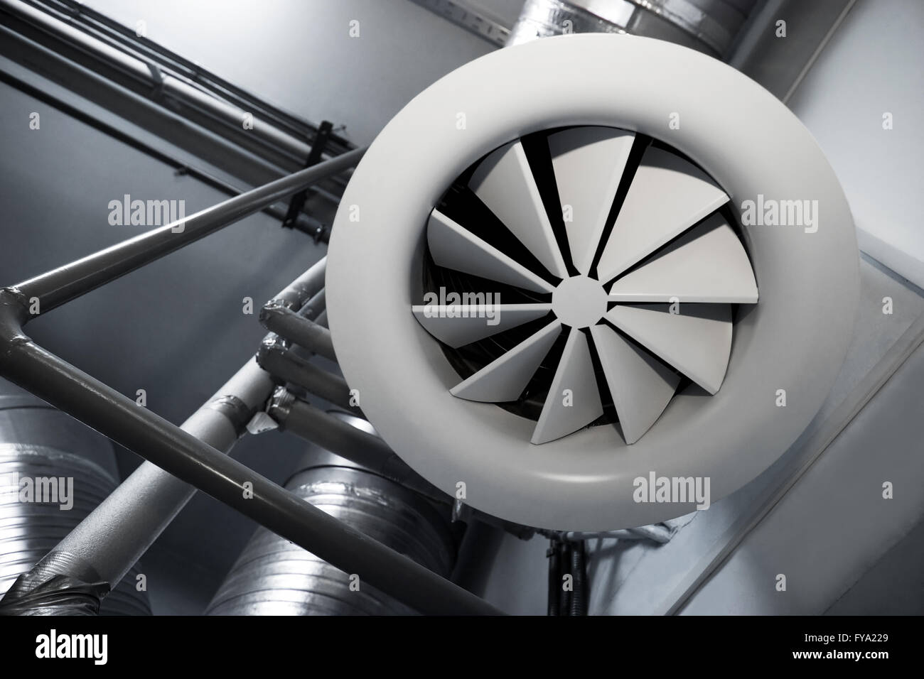 System of ventilating pipes at a modern factory Stock Photo - Alamy