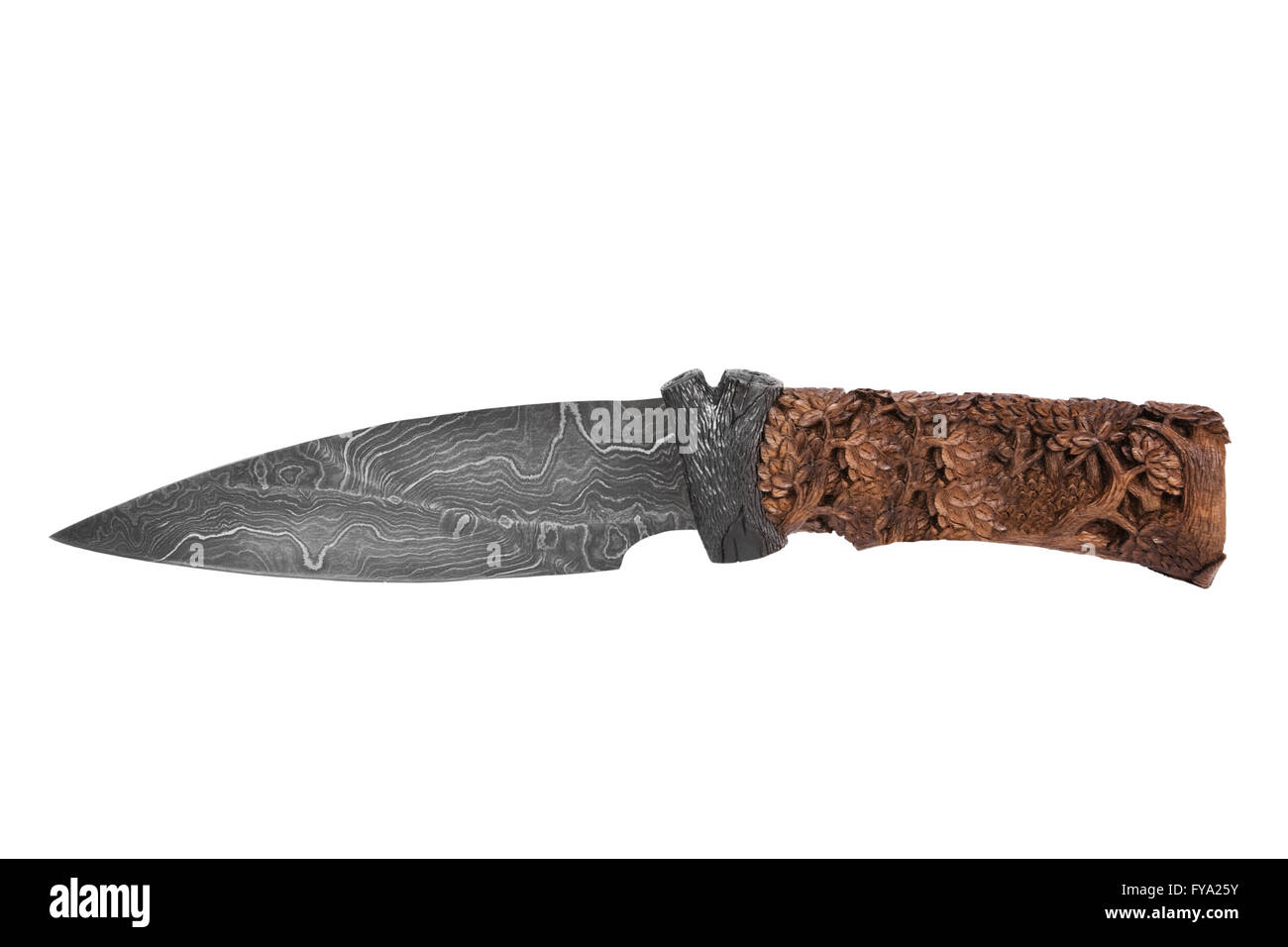 Beautiful hunting knife on a white background Stock Photo - Alamy