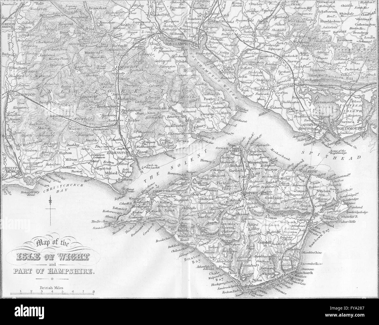 Map of the isle of wight Black and White Stock Photos & Images - Alamy