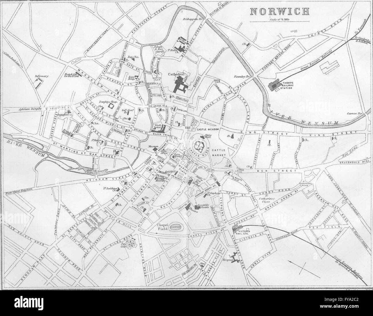 Map of norwich hi-res stock photography and images - Alamy