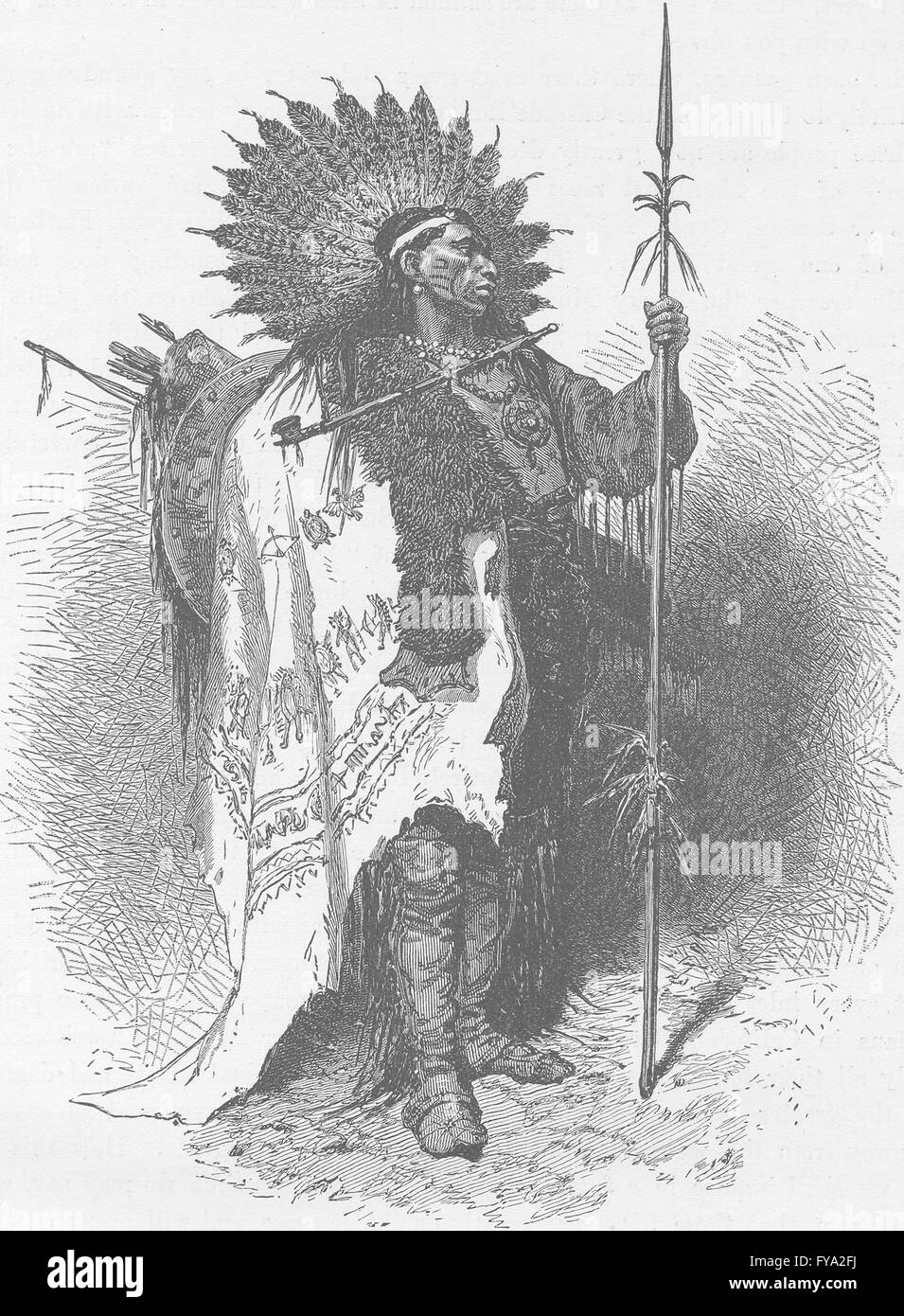 MONTANA: Crow Chief, from the Rocky Mountains, in Gala dress, old print ...