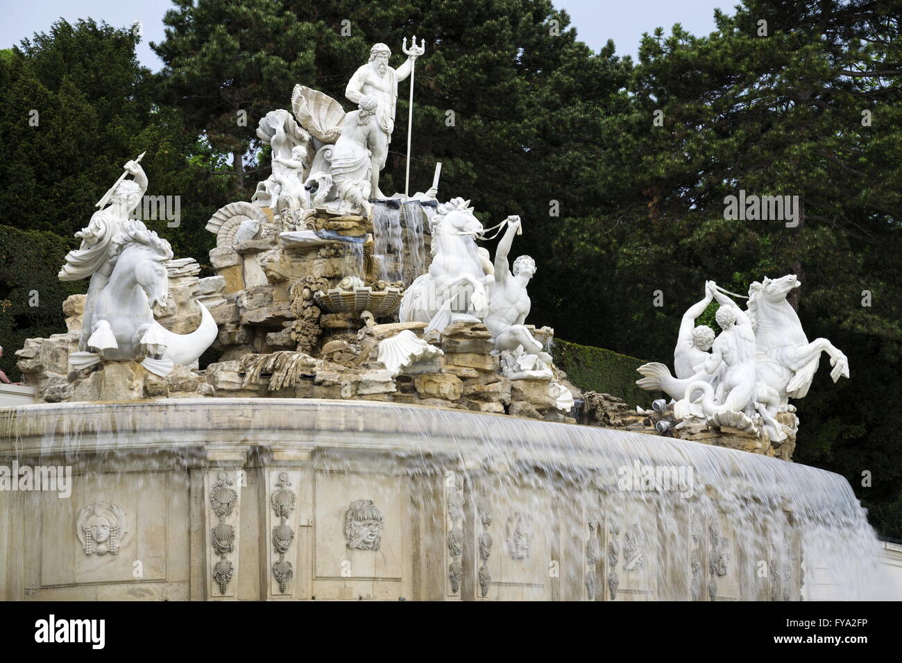 Neptune fountain in gardens of Schonbrunn Palace in Vienna Austria ...