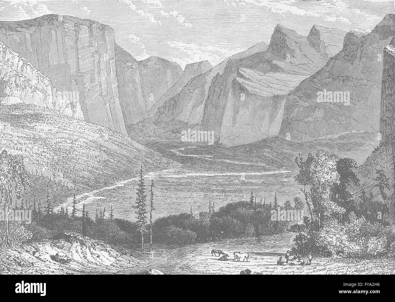 NEVADA: Scene in the Sierra Nevada, antique print 1890 Stock Photo - Alamy