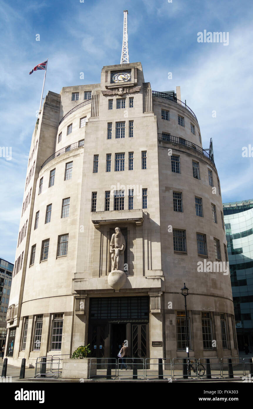 Broadcasting House, London, UK. Headquarters of the BBC, completed in ...