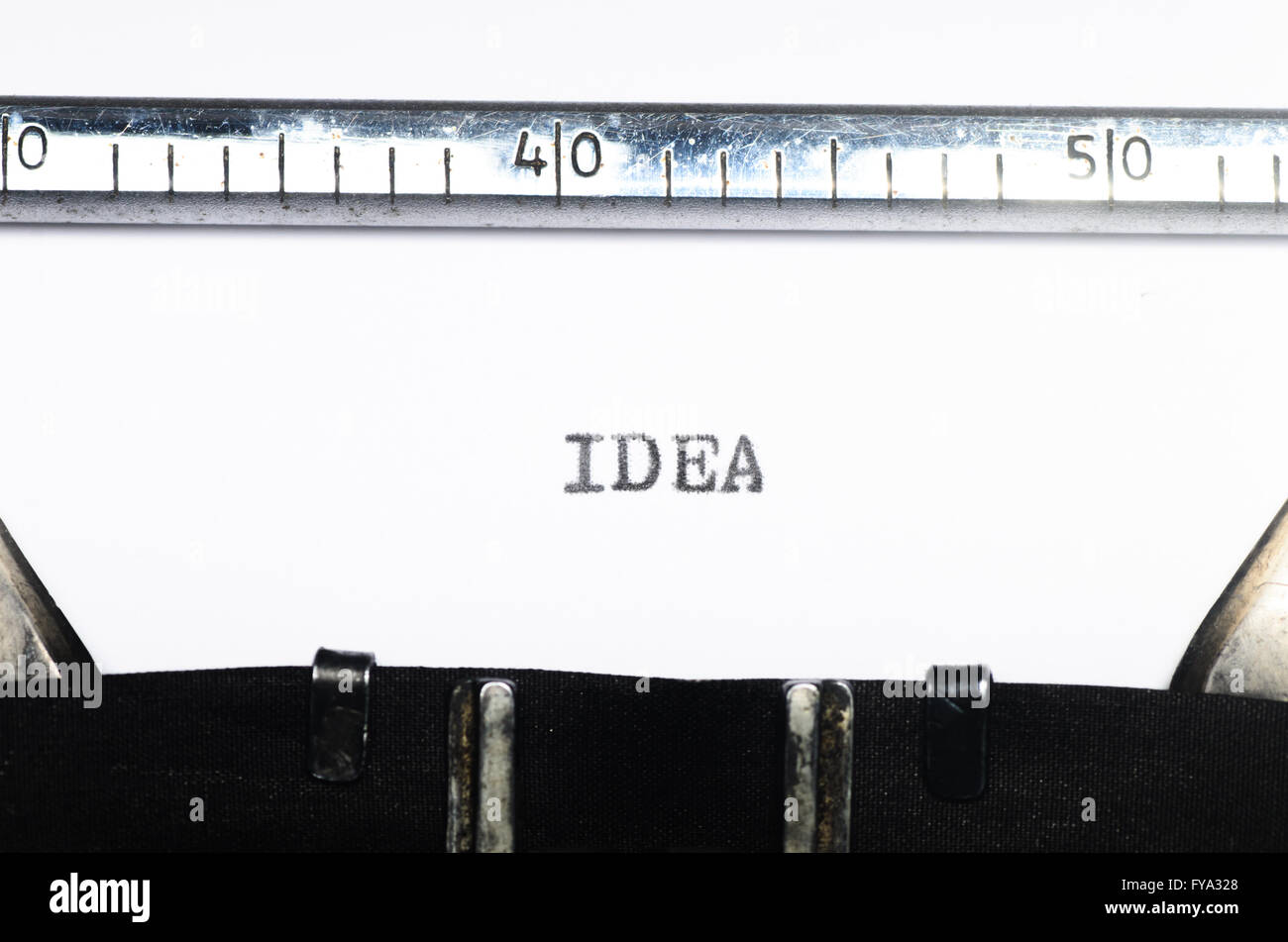 Word idea typed on an old typewriter Stock Photo - Alamy