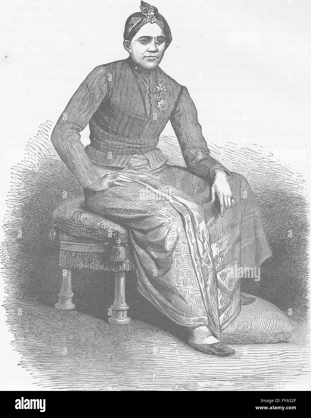 INDONESIA: The Sultan of Yogyakarta, Java (Malay) , antique print 1890 ...