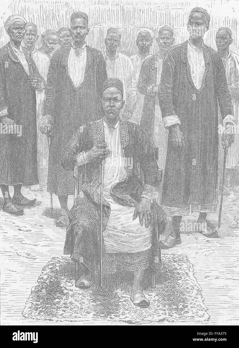 UGANDA: M'tesa, Emperor of Uganda & dignitaries (From photo by Stanley ...