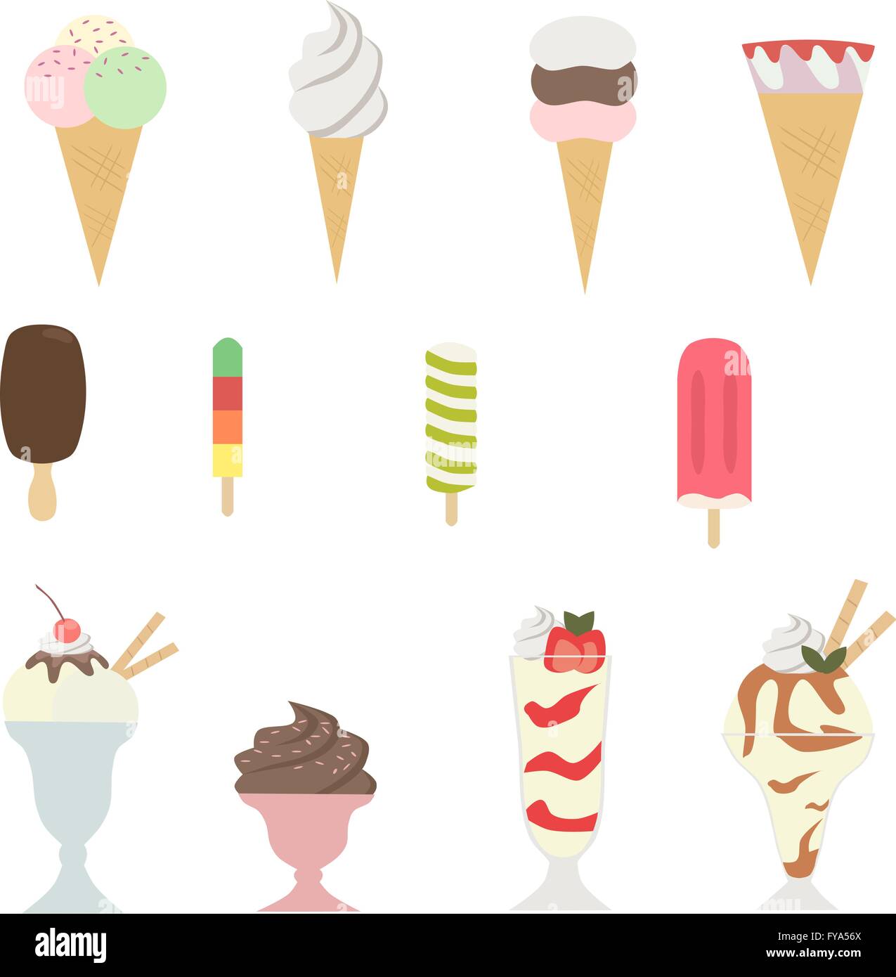 Set of ice creams, isolated vector Stock Vector Image & Art - Alamy